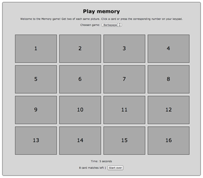 Memory - The good' ol game, now with themed cards, automatic random ...